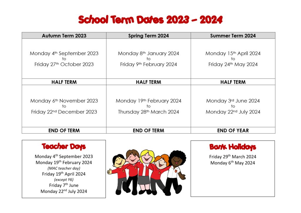 Term dates - St Joseph's Catholic Primary School